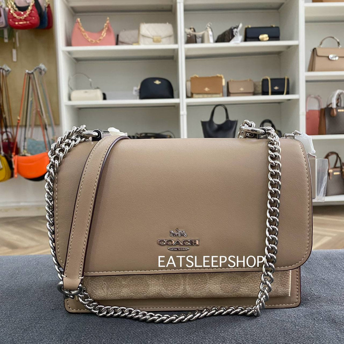COACH KLARE CROSSBODY BAG IN SIGNATURE CANVAS CV978 SILVER/SAND/TAUPE ...